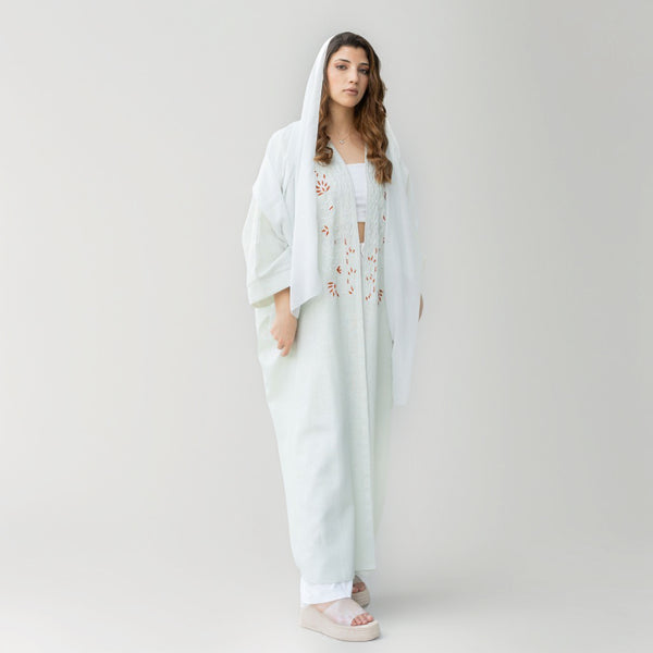 Shop Linen Abaya with Embroidery & Sheila - Free UAE Delivery – VAV GET ME